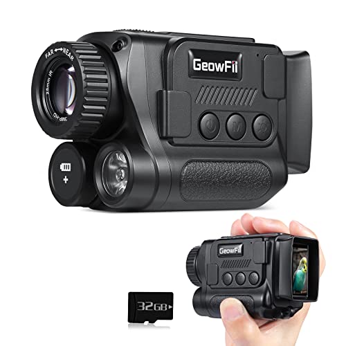 Night Vision Monocular, 4K Upgraded Digital Monocular with Night Vision, Infrared Goggles Binoculars with 8X Zoom 2000mAh Rechargeable Battery, for Adult Hunting Camping Travel, with 32GB Card