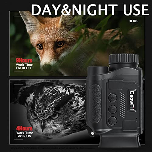 Night Vision Monocular, 4K Upgraded Digital Monocular with Night Vision, Infrared Goggles Binoculars with 8X Zoom 2000mAh Rechargeable Battery, for Adult Hunting Camping Travel, with 32GB Card