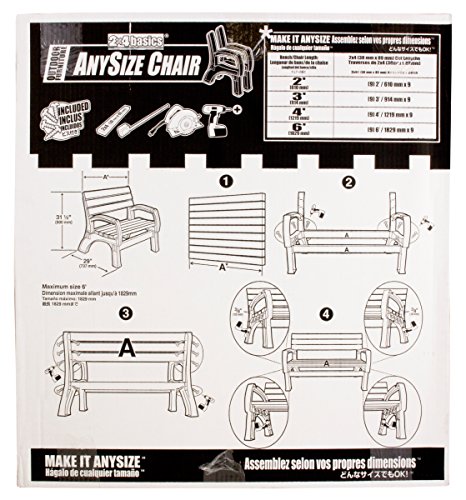 2x4basics 90134ONLMI Hopkins, 6"D x 40"W x 33"H, AnySize Chair or Bench Ends, Sand