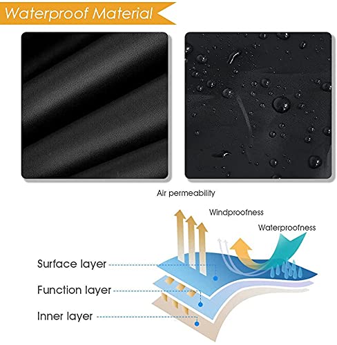 UCARE Curved Sofa Cover Outdoor Patio Furniture Cover Couch Sectional Protector Waterproof Half Moon Sofa Set Cover with Windproof Elastic Cord(Black, 89.7x45.6x33.8in/228x116x86cm)
