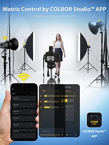 Video Light, COLBOR CL60 65W COB LED Continuous Output Lighting 2700k-6500K CRI97+ Monolight with Bowens Mount APP Control for Outdoor Shooting Filming Conference, LED-Video-Light-Photography-Studio