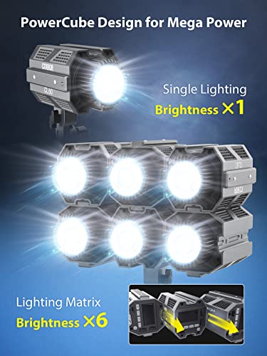 Video Light, COLBOR CL60 65W COB LED Continuous Output Lighting 2700k-6500K CRI97+ Monolight with Bowens Mount APP Control for Outdoor Shooting Filming Conference, LED-Video-Light-Photography-Studio