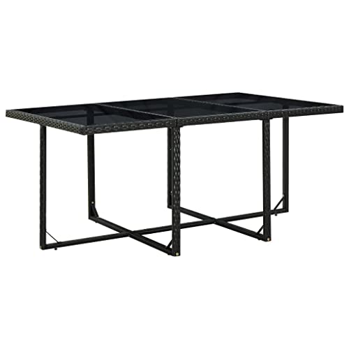 QZZCED 11 Piece Patio Dining Set with Cushions,Outdoor Bar Table,Patio Bar Set,Modern Outdoor Furniture,Dining Bench with Back,Bistro Set,for Patio Deck Garden,Backyard & Lawn, Poly Rattan Black