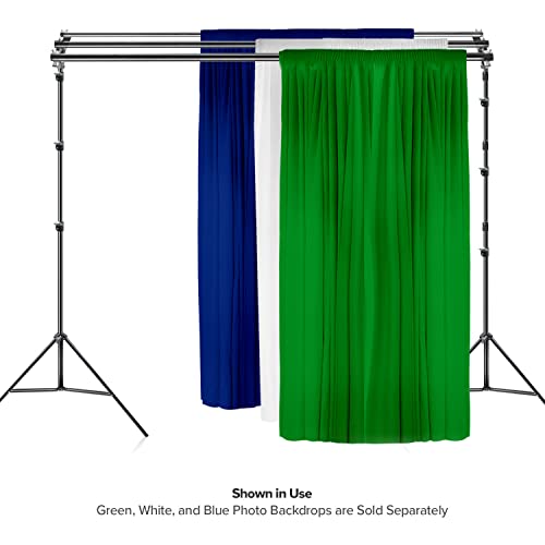 Julius Studio 10 x 9.6 feet (W x H) Triple Crossbar Backdrop Stand, 3 Cross Bars Easy Length Adjustable Background Support System Kit for Photography, Video, Party, Event, JSAG667