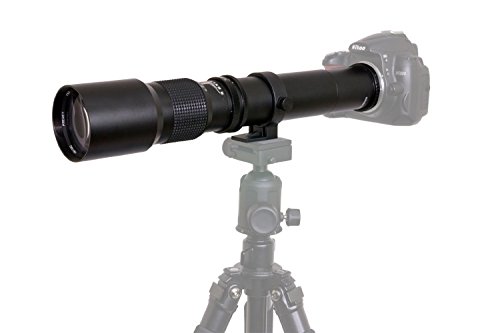High-Power 500mm/1000mm f/8 Manual Telephoto Lens for Canon EOS 80D, EOS 90D, Rebel T3, T3i, T5, T5i, T6i, T6s, T7, T7I, T8I, SL3, EOS 60D, EOS 70D, EOS 5D, EOS5D IV, EOS 6D II, EOS 7D II SLR Cameras