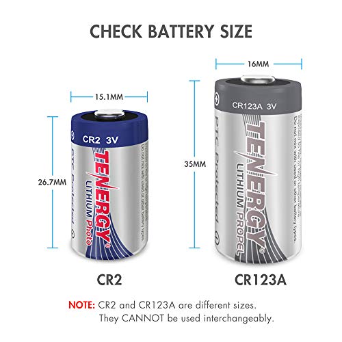 Tenergy CR2 3V Lithium Battery Non-Rechargeable PTC Protected High Performance CR2 Batteries for Flashlight, Digital Cameras, Toys, Alarm Systems (Not for Arlo Camera) 10 Pack