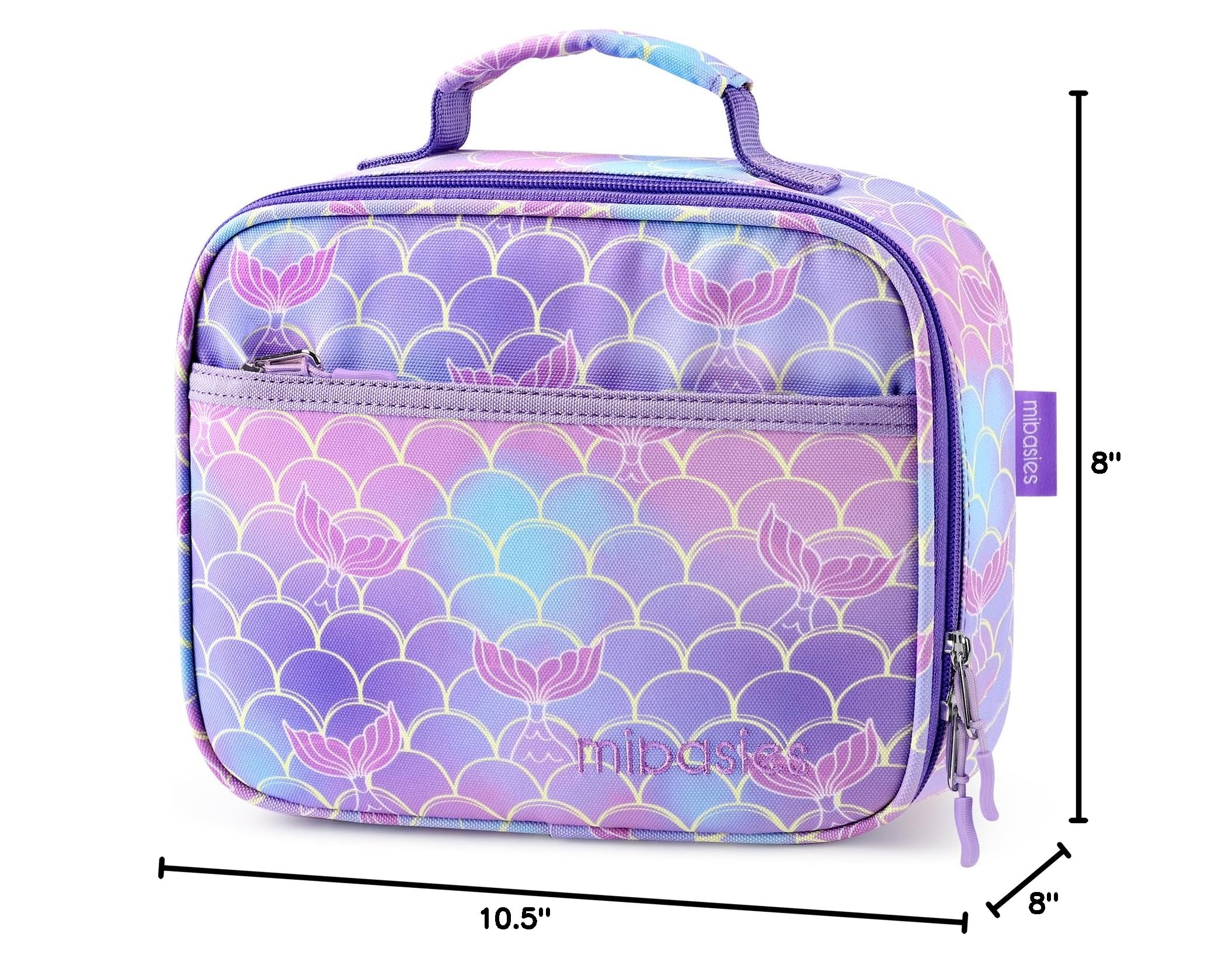 mibasies Kids Lunch Box for Girls and Boys Toddler Insulated Lunch Bag (Mermaid Tail1)