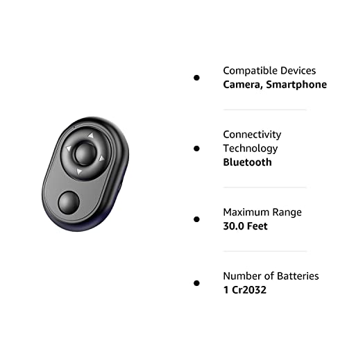Bluetooth Remote & Page Turner Control - Can Also Use to Scroll Videos for Tiktok and Control to Play/Pause The Video - It Can Work with Most Cellphones/Tablets (Andriod 8.0+ and iOS 6.0+)