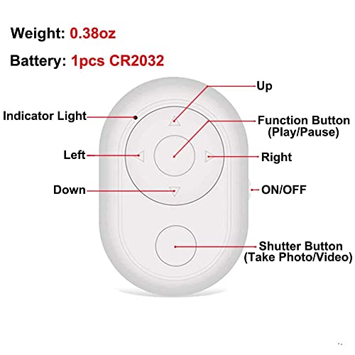 Bluetooth Remote & Page Turner Control - Can Also Use to Scroll Videos for Tiktok and Control to Play/Pause The Video - It Can Work with Most Cellphones/Tablets (Andriod 8.0+ and iOS 6.0+)