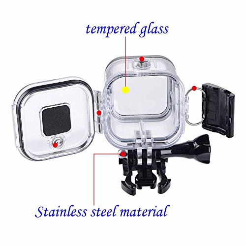 Suptig Replacement Waterproof Case Protective Housing for GoPro Hero Session Hero4 Session Hero5 Session Camera for Underwater Use Water Resistant up to 196ft (60m)