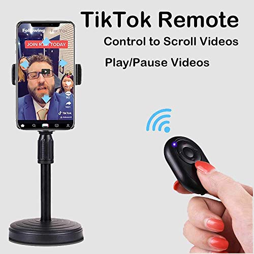 Bluetooth Remote & Page Turner Control - Can Also Use to Scroll Videos for Tiktok and Control to Play/Pause The Video - It Can Work with Most Cellphones/Tablets (Andriod 8.0+ and iOS 6.0+)