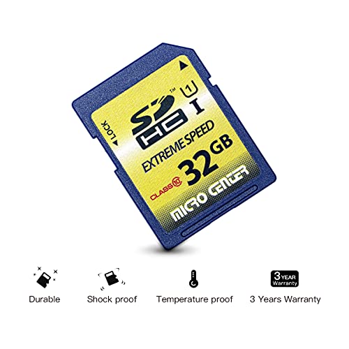 32GB Class 10 SDHC Flash Memory Card Full Size SD Card USH-I U1 Trail Camera Memory Card by Micro Center (5 Pack)