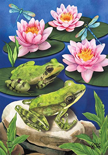 Frog Pond Summer Garden Flag Lily Pads 12.5" x 18" Briarwood Lane