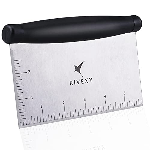 Rivexy Griddle Scraper Stainless Steel â Grill Scraper for Griddle, Griddle Scraper Tool, Flat Top Grill Scraper, Dough Scraper use for Chopping, Dicing, Cutting, Mixing Food and Cleaning