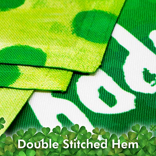 G128 - St Patrick's Day Garden Flag, St Patrick's Themed Decorations - Leprechaun Hat, Rustic Holiday Seasonal Outdoor Flag 12" x 18"