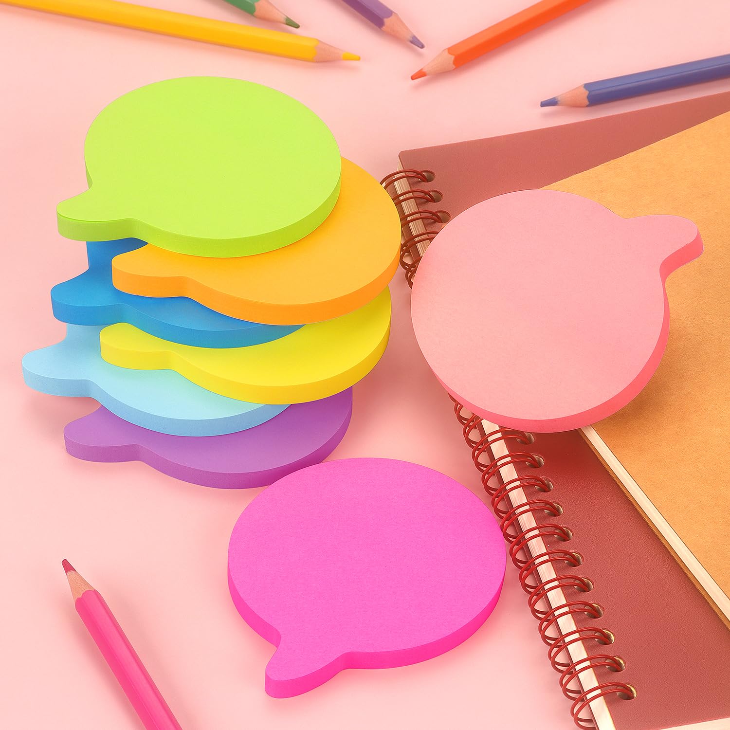 Bubble Shape Sticky Notes 8 Color Bright Colorful Sticky Pad 75 Sheets/Pad Self-Sticky Note Pads