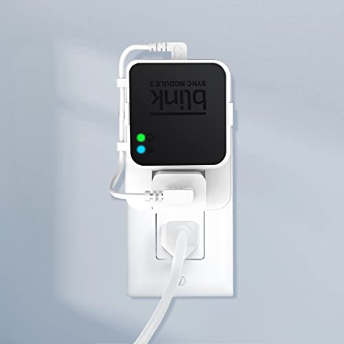 WDZREE Outlet Wall Mount for Blink Sync Module 2,Save Space and Easy Move Mount Bracket Holder for Blink Outdoor Indoor Home Security Camera with Easy Mount Short Cable and No Messy Wires or Screw