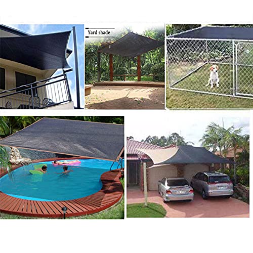 HHTHH Black Sun Mesh 80% Sunblock Shade Cloth 6.5ft x 6.5ft Taped Edge with Grommets UV Resistant Shade Sunblock Net Black Shade Cloth for Greenhouse, Parking, Garden Yard or Kennel