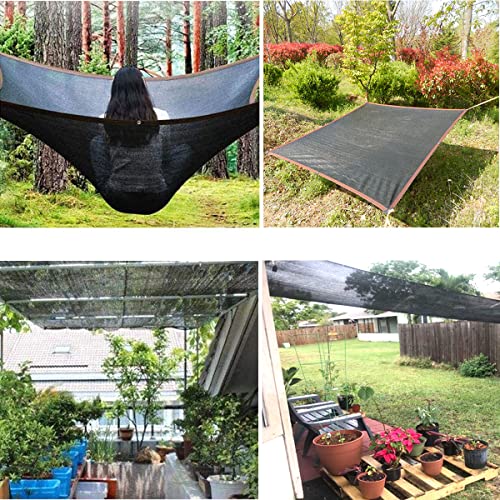 HHTHH Black Sun Mesh 80% Sunblock Shade Cloth 6.5ft x 6.5ft Taped Edge with Grommets UV Resistant Shade Sunblock Net Black Shade Cloth for Greenhouse, Parking, Garden Yard or Kennel