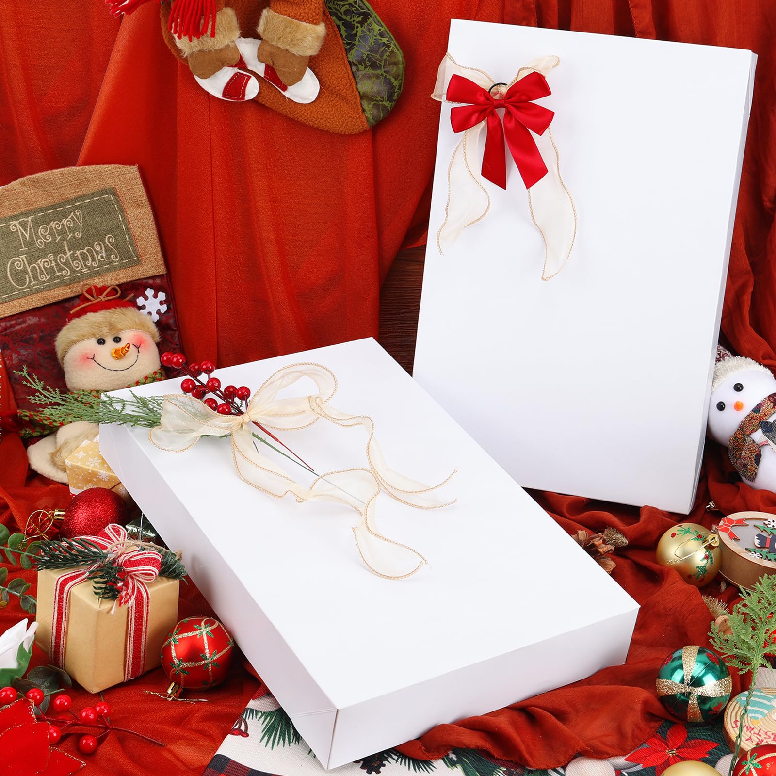 Moretoes 15 PCS X-Large White Gift Boxes with Lids, Shirt Boxes Robe Boxes for Holidays, Mother's Day, Father's Day, Birthdays, Valentine's Day(17 x 11x 2.4 Inches)