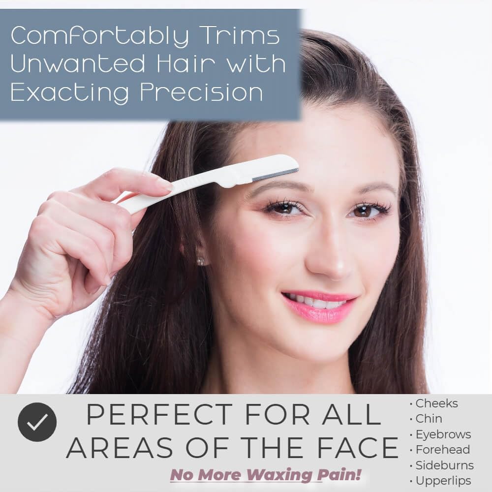 Dermaplaning Tool (6 Count) β Easy to Use Dermaplane Razor For Face β Facial Hair Removal for Women - Blade for Eyebrows and Peach Fuzz β Face Shavers for Women Help Exfoliate and Smooth the Skin