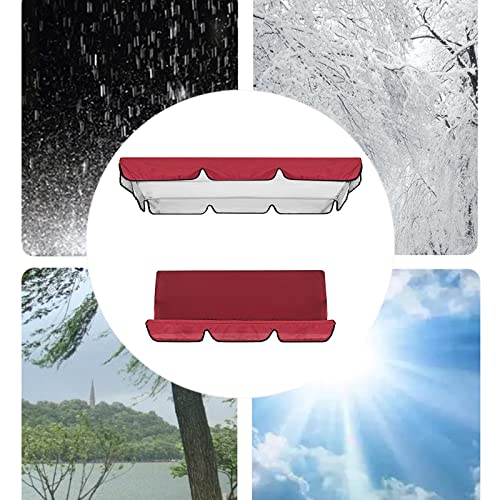 Outdoor Swing Canopy Cover, 2-Seater Canopy Swing Sets for Backyard, Replacement Swing Waterproof Top Cover Set for Patio/Lawn/Garden, Swing Canopy Cushion Sunscreen Uv Protection (No Steel Frame)