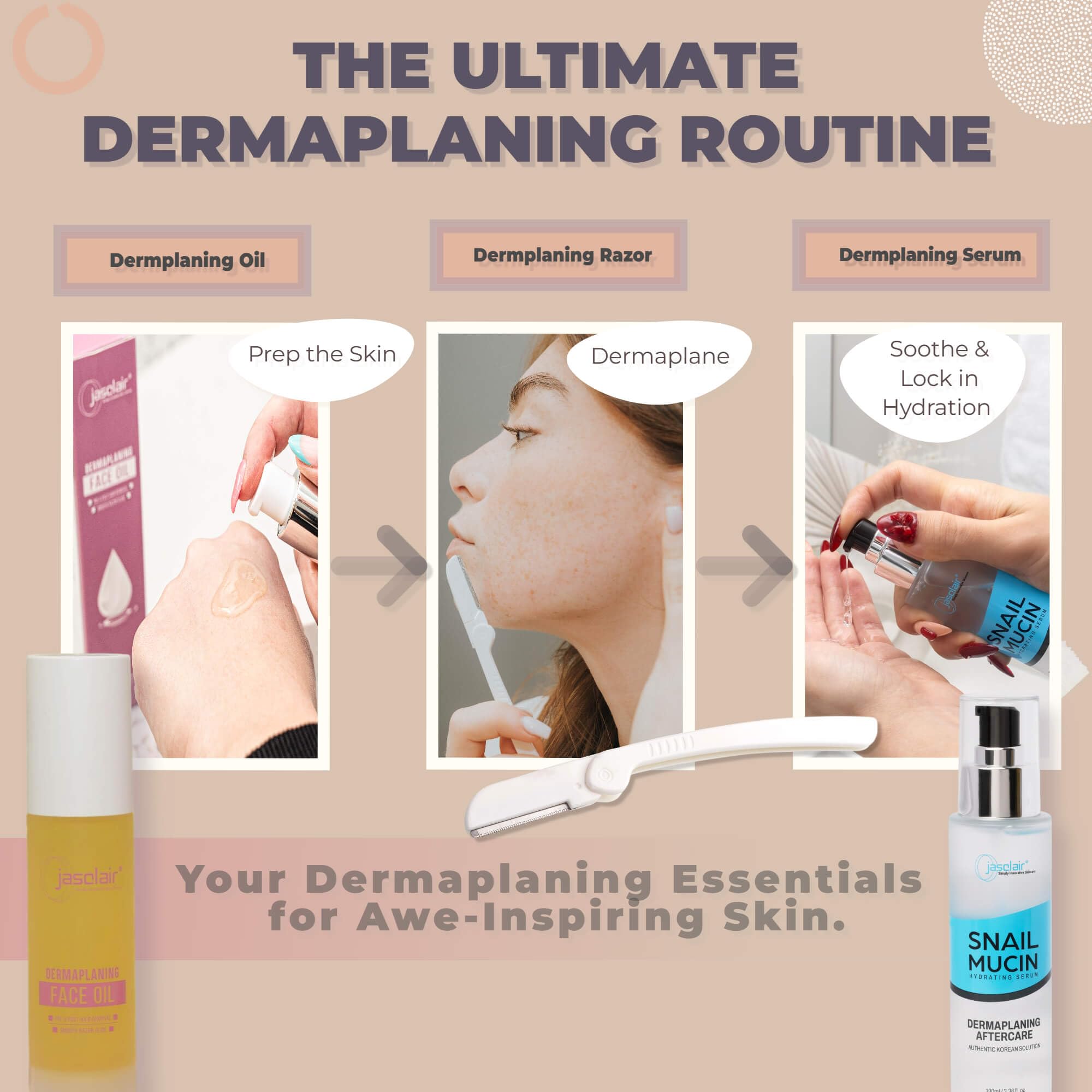 Dermaplaning Tool (6 Count) β Easy to Use Dermaplane Razor For Face β Facial Hair Removal for Women - Blade for Eyebrows and Peach Fuzz β Face Shavers for Women Help Exfoliate and Smooth the Skin