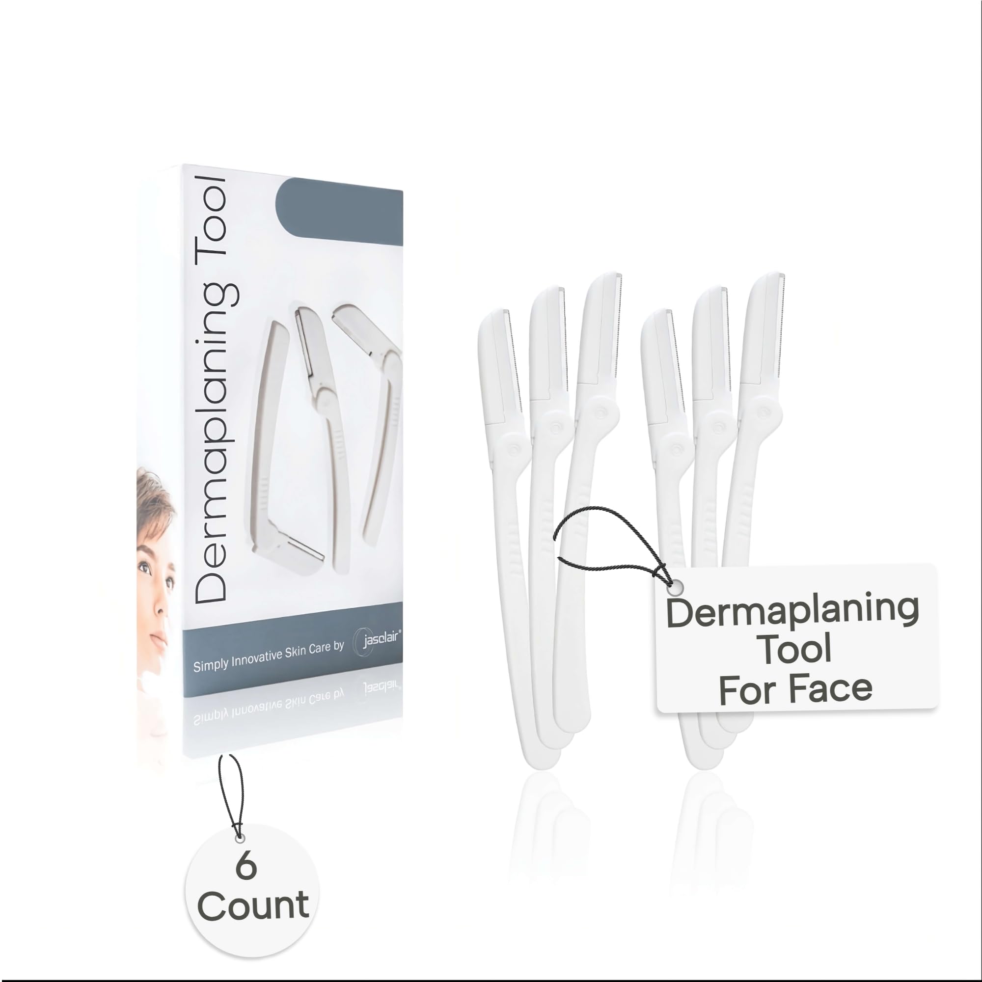 Dermaplaning Tool (6 Count) β Easy to Use Dermaplane Razor For Face β Facial Hair Removal for Women - Blade for Eyebrows and Peach Fuzz β Face Shavers for Women Help Exfoliate and Smooth the Skin