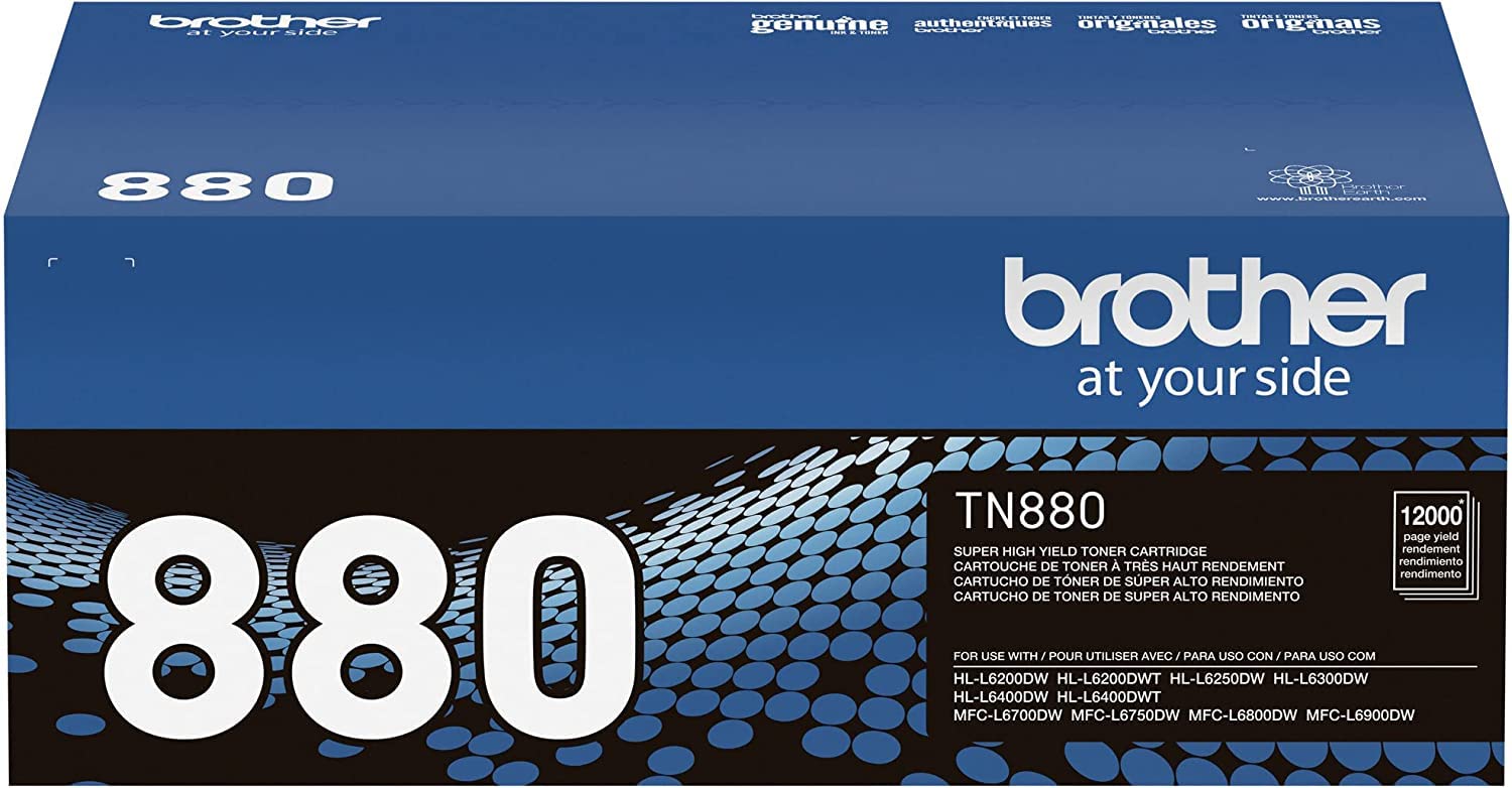 Brother Genuine TN-880 (TN880) Super High Yield Black Laser Toner -Cartridge 2-Pack