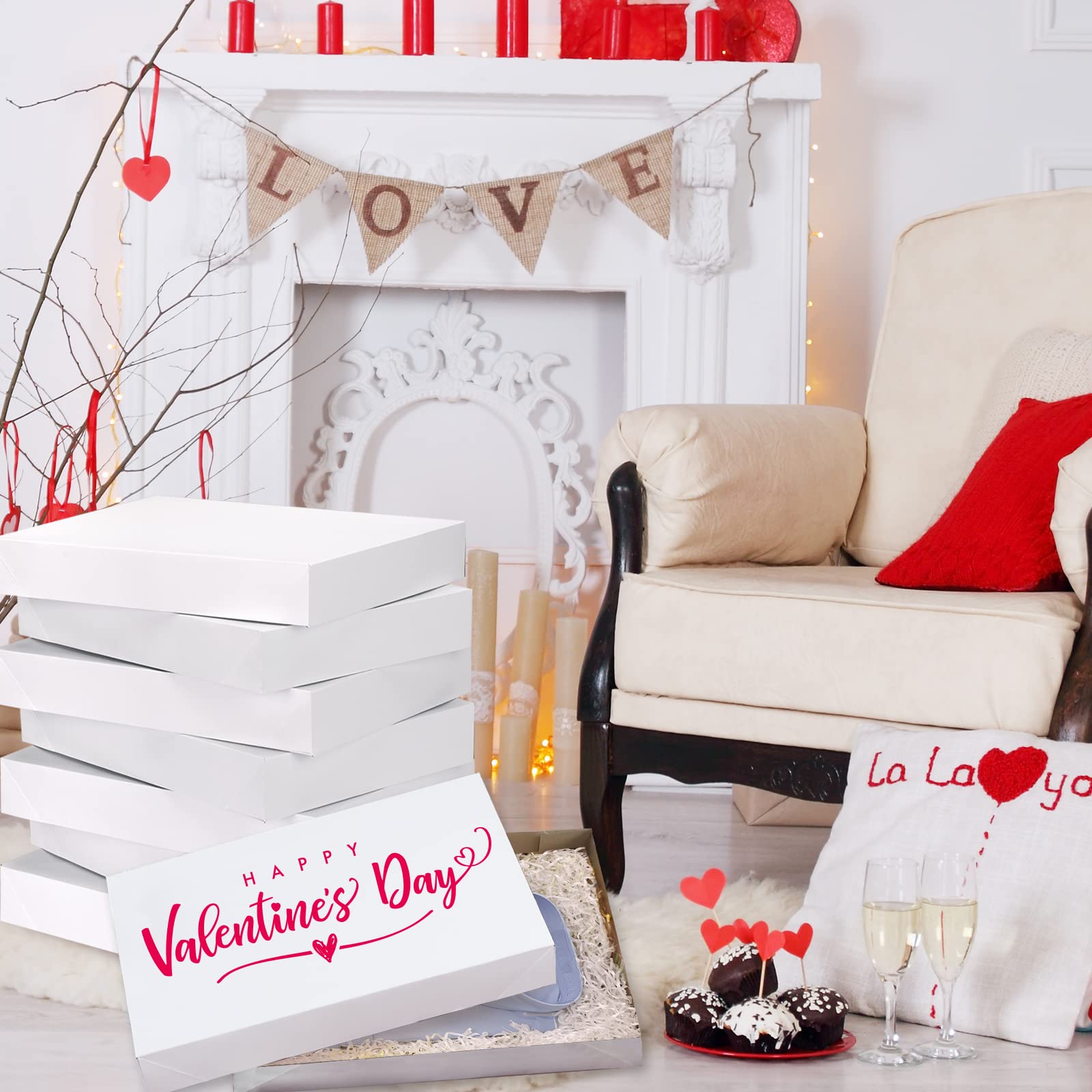 Moretoes 15 PCS X-Large White Gift Boxes with Lids, Shirt Boxes Robe Boxes for Holidays, Mother's Day, Father's Day, Birthdays, Valentine's Day(17 x 11x 2.4 Inches)