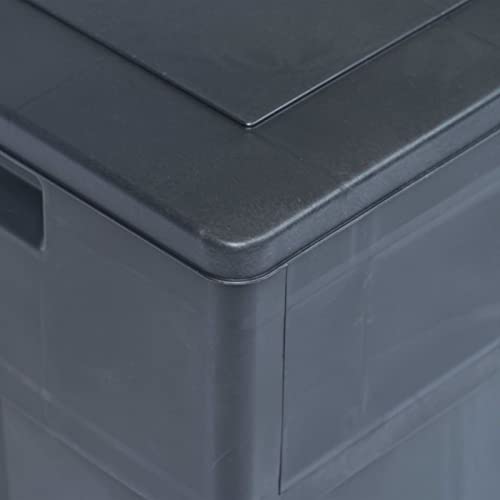 Tidyard Garden Storage Box Plastic Storage Container 84.5 Gal Deck Box Garden Tool Organization Black for Patio, Lawn, Poolside, Backyard, Outdoor Furniture 46.9in x 18.1in x 23.6in (L x W x H)