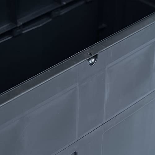 Tidyard Garden Storage Box Plastic Storage Container 84.5 Gal Deck Box Garden Tool Organization Black for Patio, Lawn, Poolside, Backyard, Outdoor Furniture 46.9in x 18.1in x 23.6in (L x W x H)