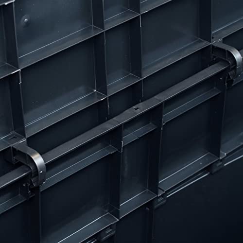 Tidyard Garden Storage Box Plastic Storage Container 84.5 Gal Deck Box Garden Tool Organization Black for Patio, Lawn, Poolside, Backyard, Outdoor Furniture 46.9in x 18.1in x 23.6in (L x W x H)