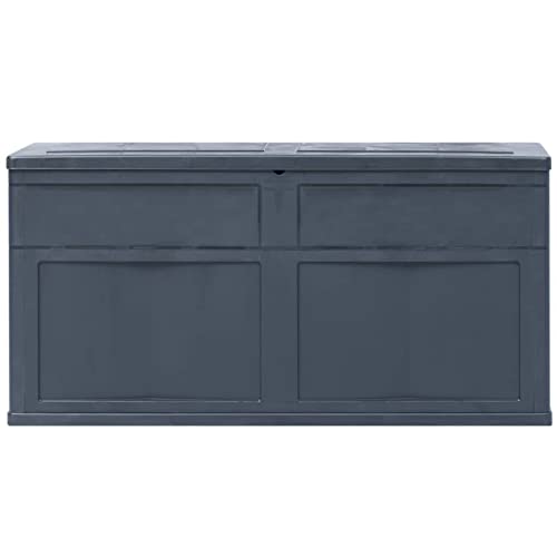 Tidyard Garden Storage Box Plastic Storage Container 84.5 Gal Deck Box Garden Tool Organization Black for Patio, Lawn, Poolside, Backyard, Outdoor Furniture 46.9in x 18.1in x 23.6in (L x W x H)