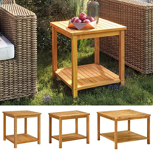 vidaXL Coffee Table Industrial Accent Table with Storage Shelf for Small Apartment Living Room Rectangle Wood Side Furniture Solid Wood Acacia