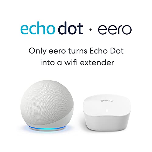 Echo Dot (5th Gen) Glacier White with eero Mesh Wifi Router