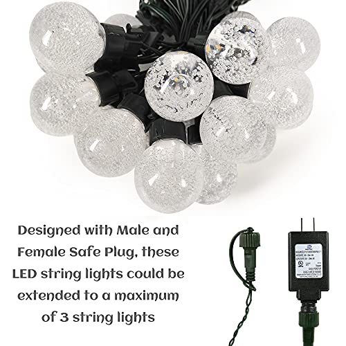AWQ 35 FT Globe String Lights Outdoor Commercial Grade Light with 20 G50 Shatterproof LED Bulbs Waterproof Extendable for Indoor Outdoor Wedding Garden Party Christmas Trees Decoration (Warm)