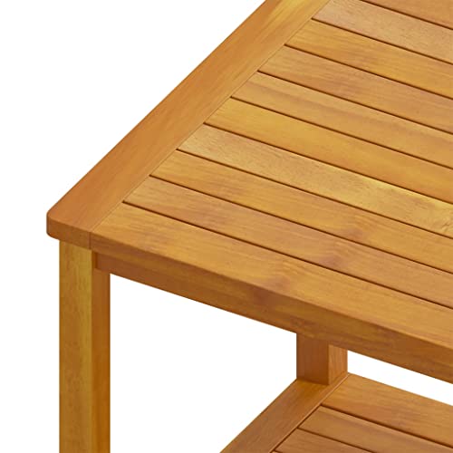 vidaXL Coffee Table Industrial Accent Table with Storage Shelf for Small Apartment Living Room Rectangle Wood Side Furniture Solid Wood Acacia