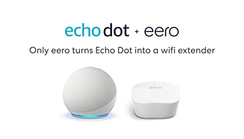 Echo Dot (5th Gen) Glacier White with eero Mesh Wifi Router