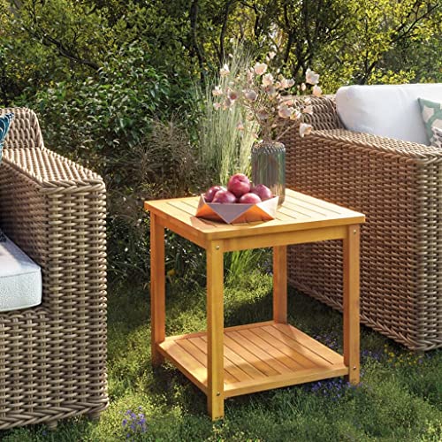 vidaXL Coffee Table Industrial Accent Table with Storage Shelf for Small Apartment Living Room Rectangle Wood Side Furniture Solid Wood Acacia