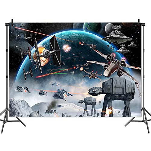 Universe Wars Photography Background Spaceship Interior Science Fiction Series Background with Earth Photo Baby Shower Kids Birthday Decorations Banner 5X3FT