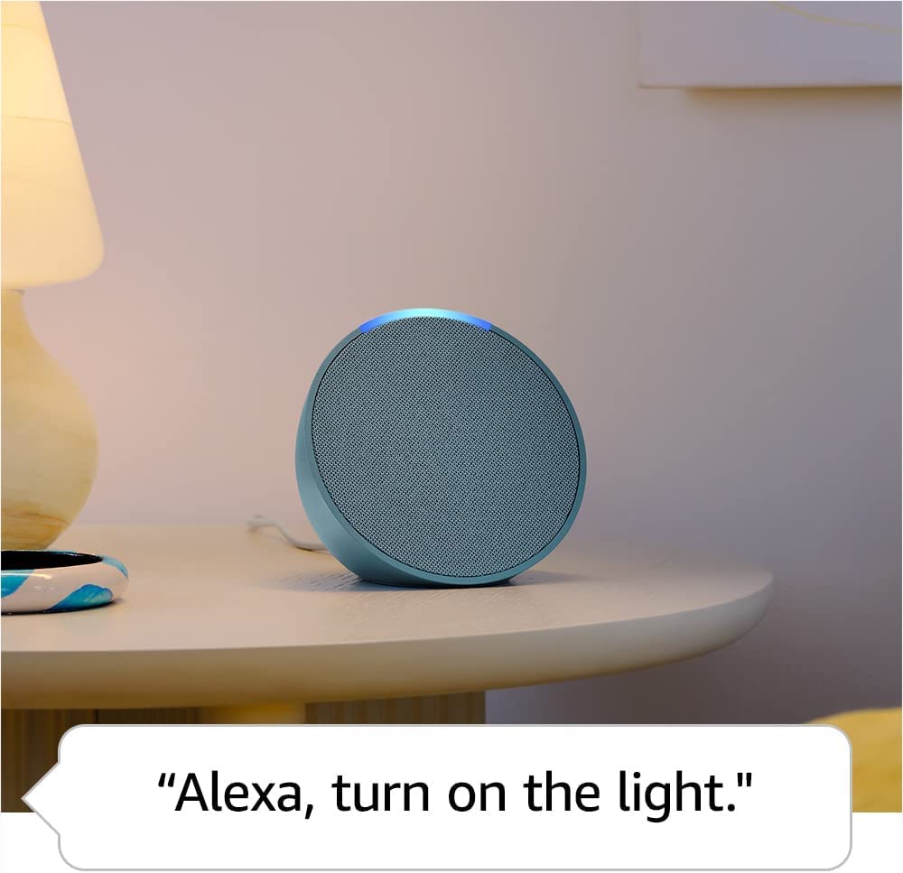 Echo Pop | Full sound compact smart speaker with Alexa - Charcoal + 4 months of Amazon Music Unlimited FREE