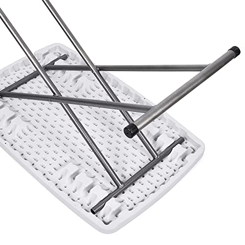CNCEST Foldable Tray Table Small Personal Folding Table Indoor Outdoor Commercial Portable Dining Table Snack Desk Adjustable Height Stand Up Folding Desk for Home Garden Office White 30.31x19.69