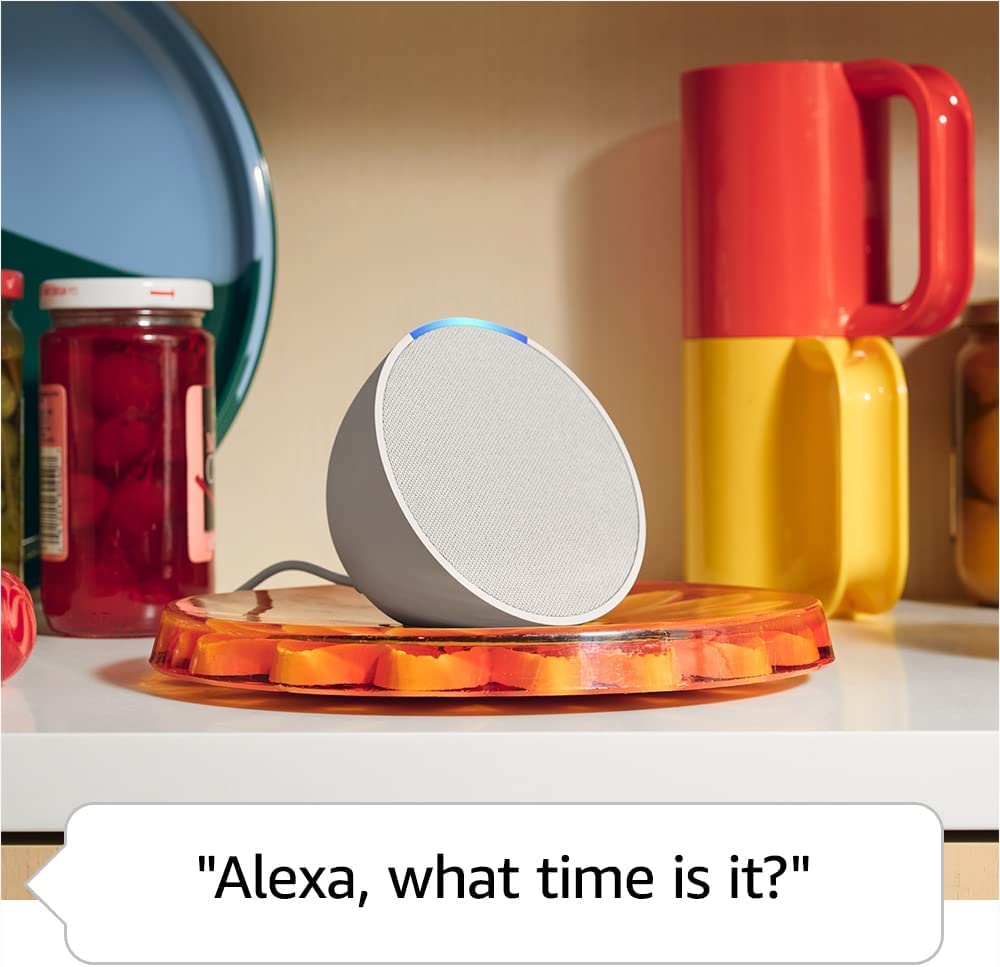 Echo Pop | Full sound compact smart speaker with Alexa - Charcoal + 4 months of Amazon Music Unlimited FREE