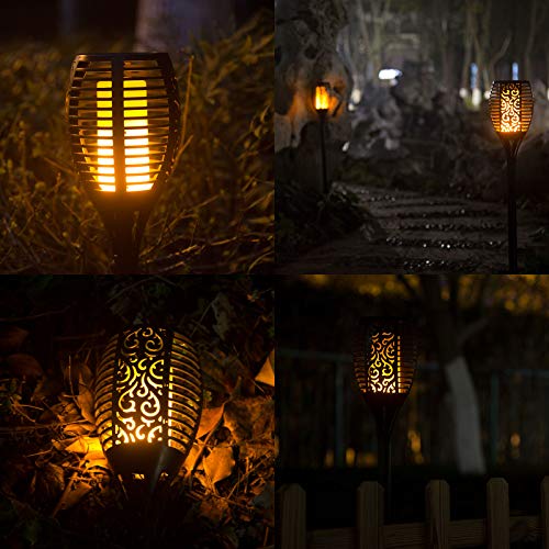 Maksone 6 Pack Torches Solar Outdoor Lights LED Larger Size Flickering Flames Light Waterproof Landscape Decoration Lighting Dusk to Dawn Auto On/Off