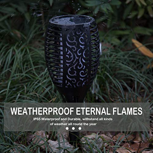 Maksone 6 Pack Torches Solar Outdoor Lights LED Larger Size Flickering Flames Light Waterproof Landscape Decoration Lighting Dusk to Dawn Auto On/Off