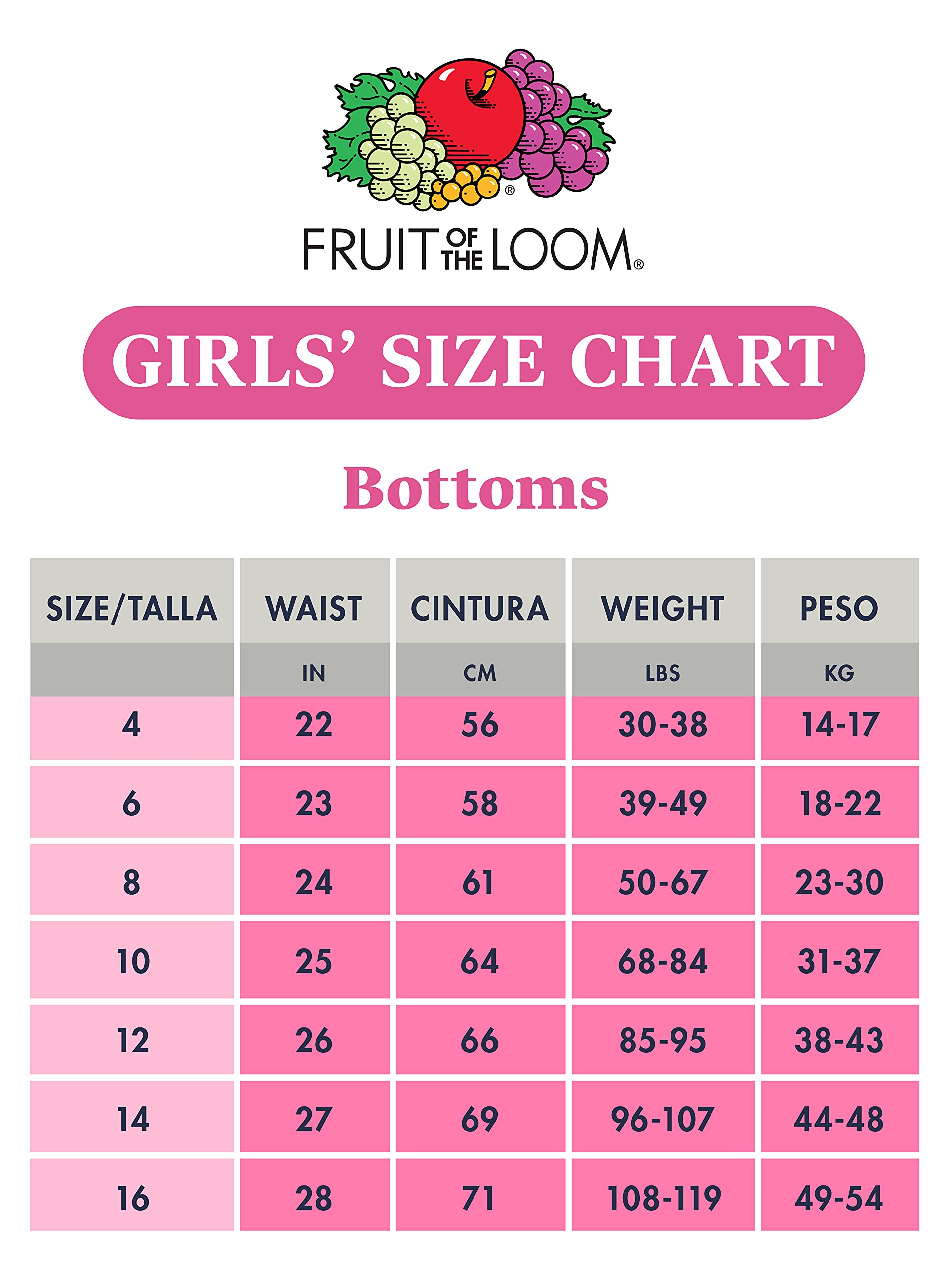 Fruit of the Loom Girls' Big Cotton Bikini Underwear, 10 Pack - Fashion Assorted,