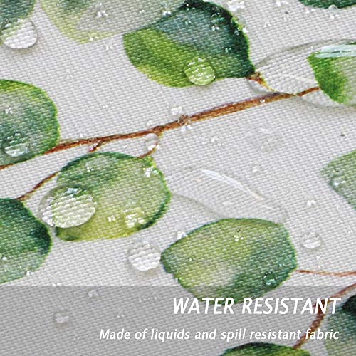 Lahome Eucalyptus Leaf Outdoor Tablecloth with Umbrella Hole - Water Resistant Table Cover for Spring Summer Birthday Party Patio Garden Tabletop Home Decor (Eucalyptus Leaf, Zippered - 60" Round)