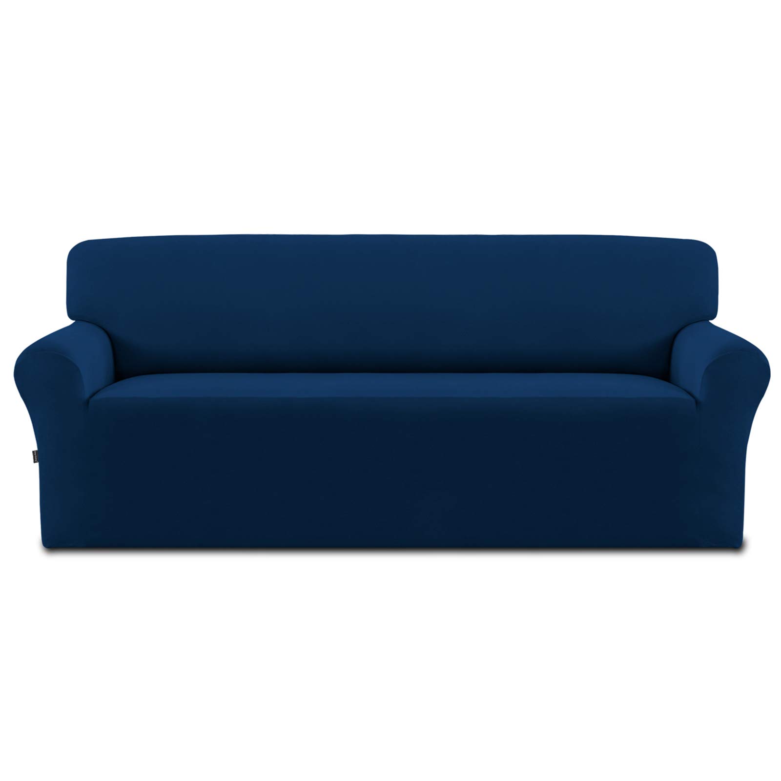 Easy-Going Fleece Stretch Sofa Slipcover Spandex Non-Slip Soft Couch Sofa Cover, Washable Furniture Protector with Anti-Skid Foam and Elastic Bottom for Kids, Pets(Sofa, Navy)