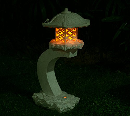 TIAAN 24”Height Japanese Style Lantern Solar Garden lamp Solar Pagoda Light